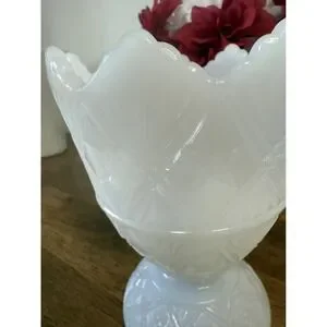 eo brody | Accents | Vintage Eo Brody Milk Glass Pedestal Vase Diamond ...